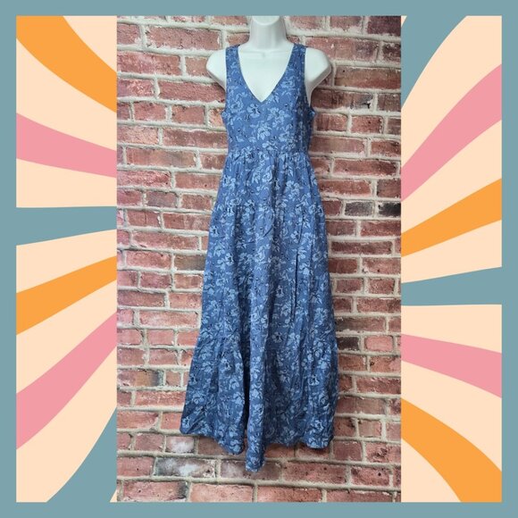 Universal Thread | Dresses | Universal Thread Blue Floral Tiered Maxi ...
